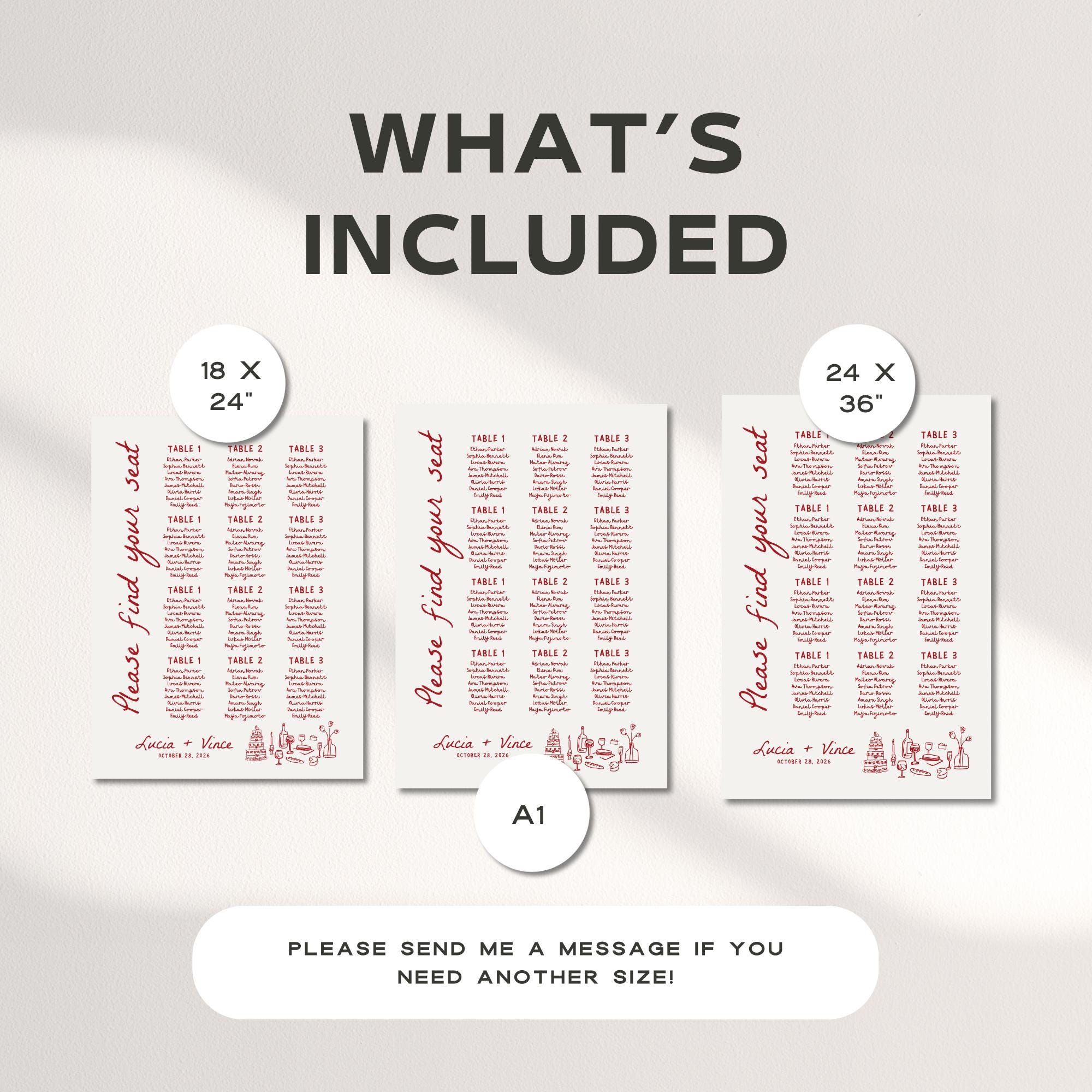Hand Drawn Wedding Seating Chart Template, Italian Theme (canva ...