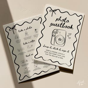 Whimsical Photo Guest Book Sign Template, Instant Camera Instructions ...