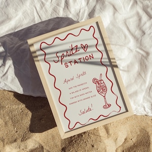 That's Amore Aperol Spritz Station Sign Template, Wavy Wedding Table ...