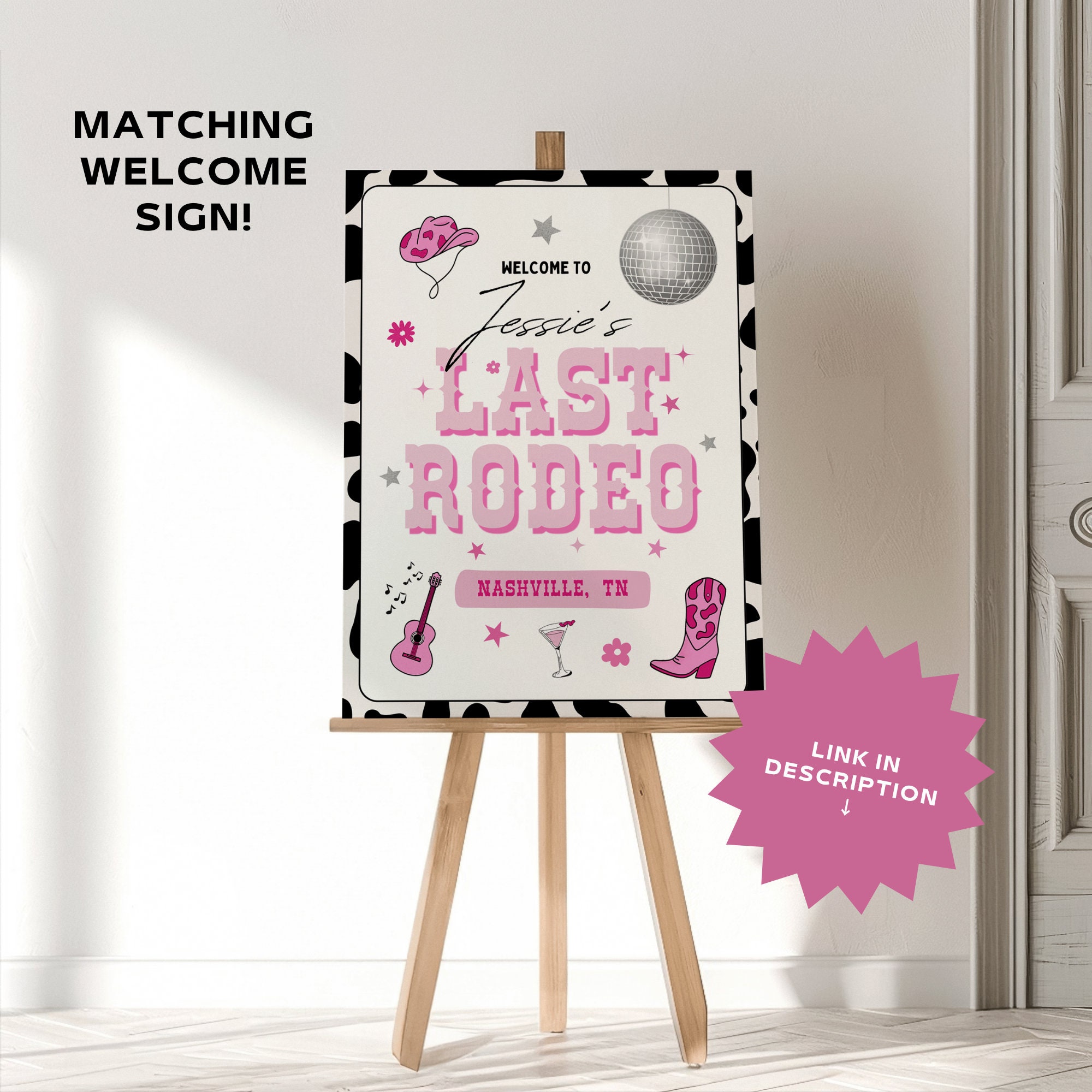 Pink Last Rodeo Bachelorette Party Itinerary Template, Nashville ...