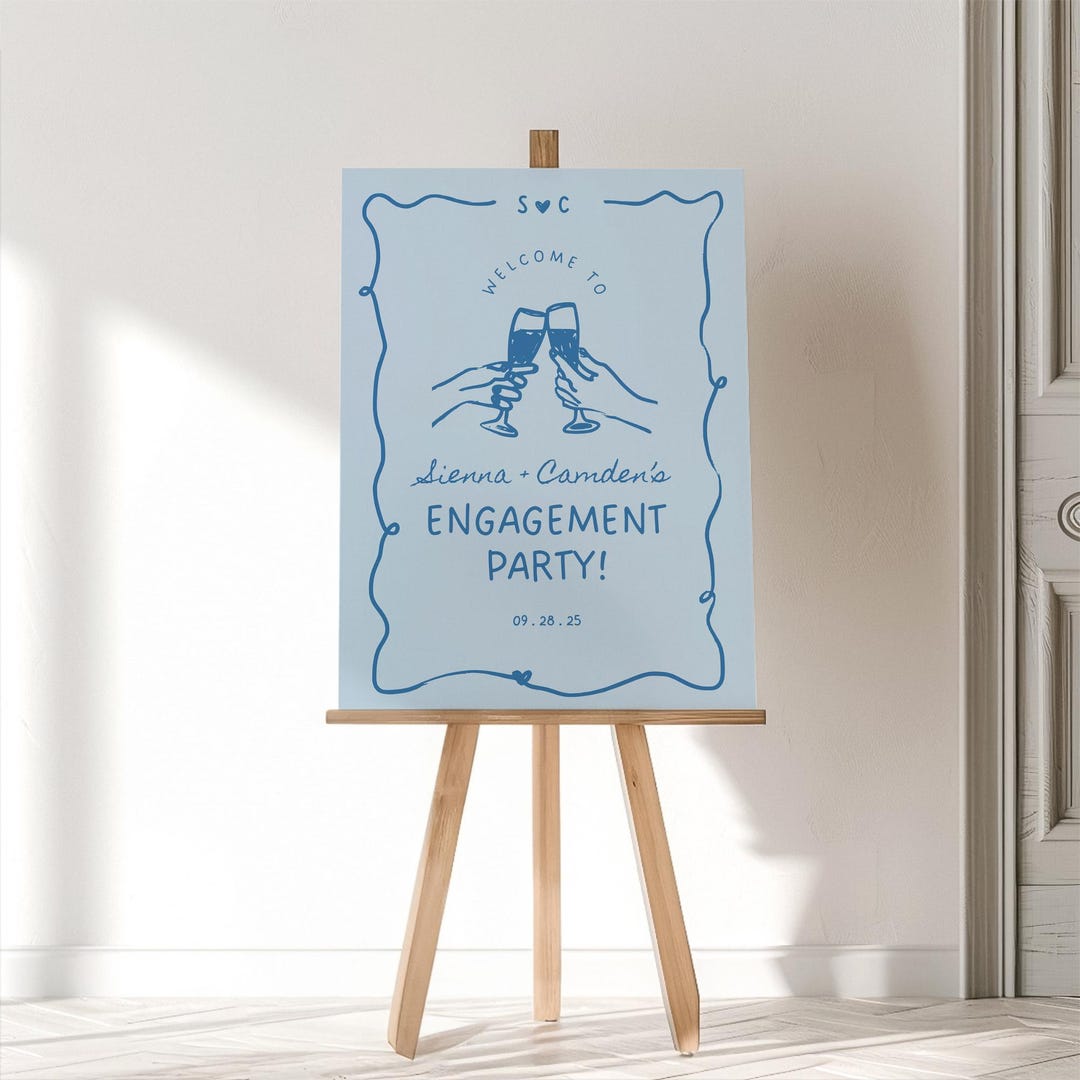 Engagement Party Welcome Sign, Engagement Party Decorations, Engagement ...