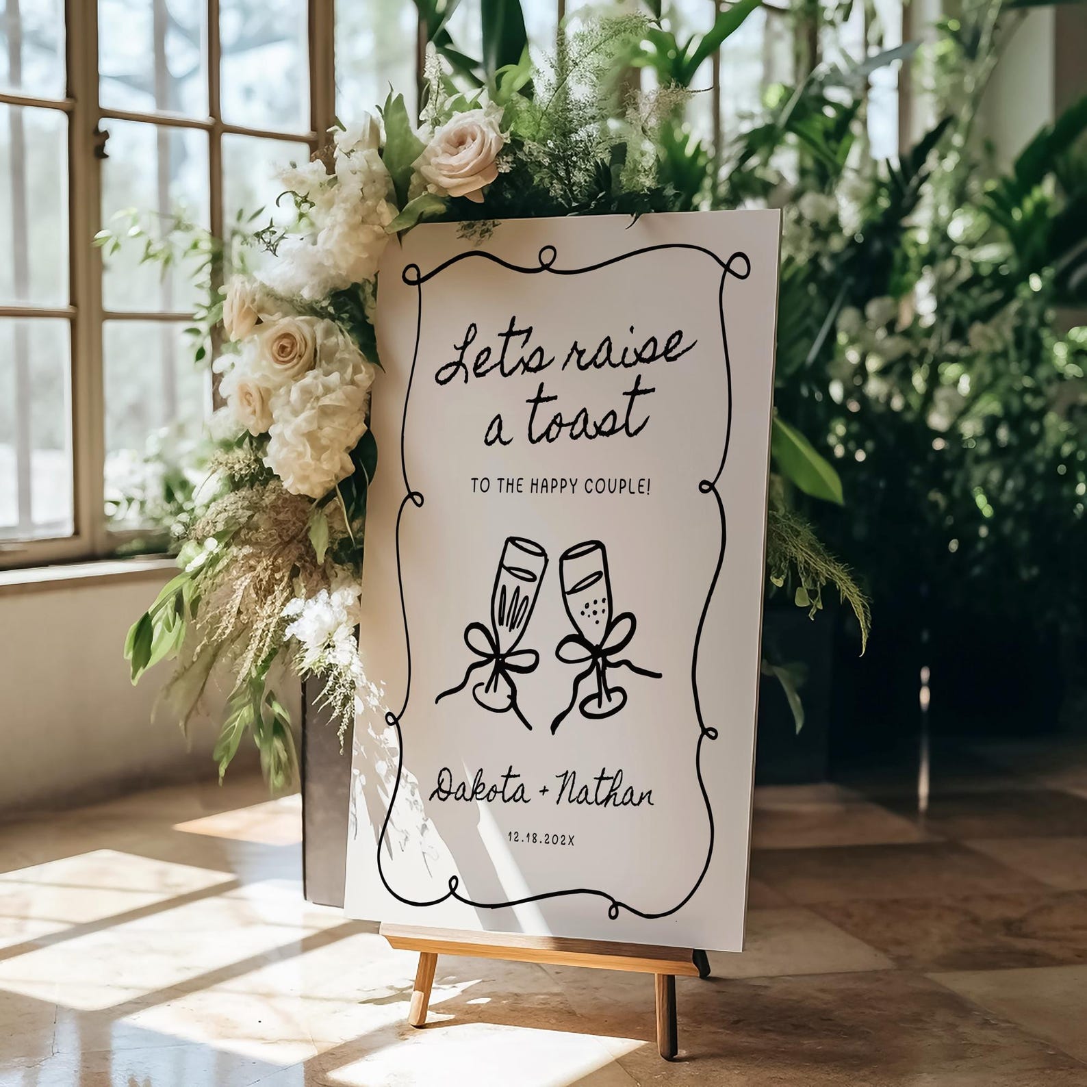 Toast Engagement Party Sign, Whimsical Engagement Party Decorations ...