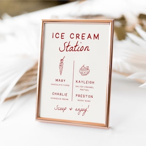 Ice Cream Station Sign Template, Editable That's Amore Wedding Table ...