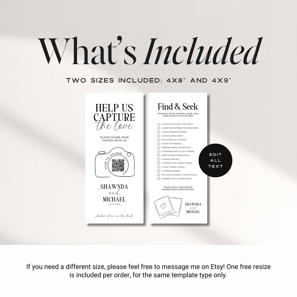 Find and Seek Wedding Game Template, Wedding Photo Hunt Game, QR Code ...