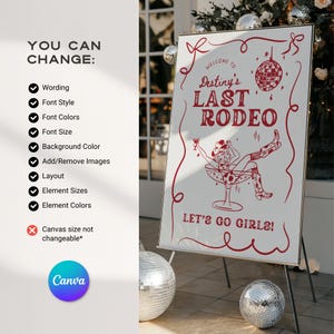 Last Rodeo Bachelorette Sign Template, Nashville Party Decor (digital ...