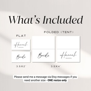 Minimalist Place Card Template, Flat and Foldable Table Name Card ...