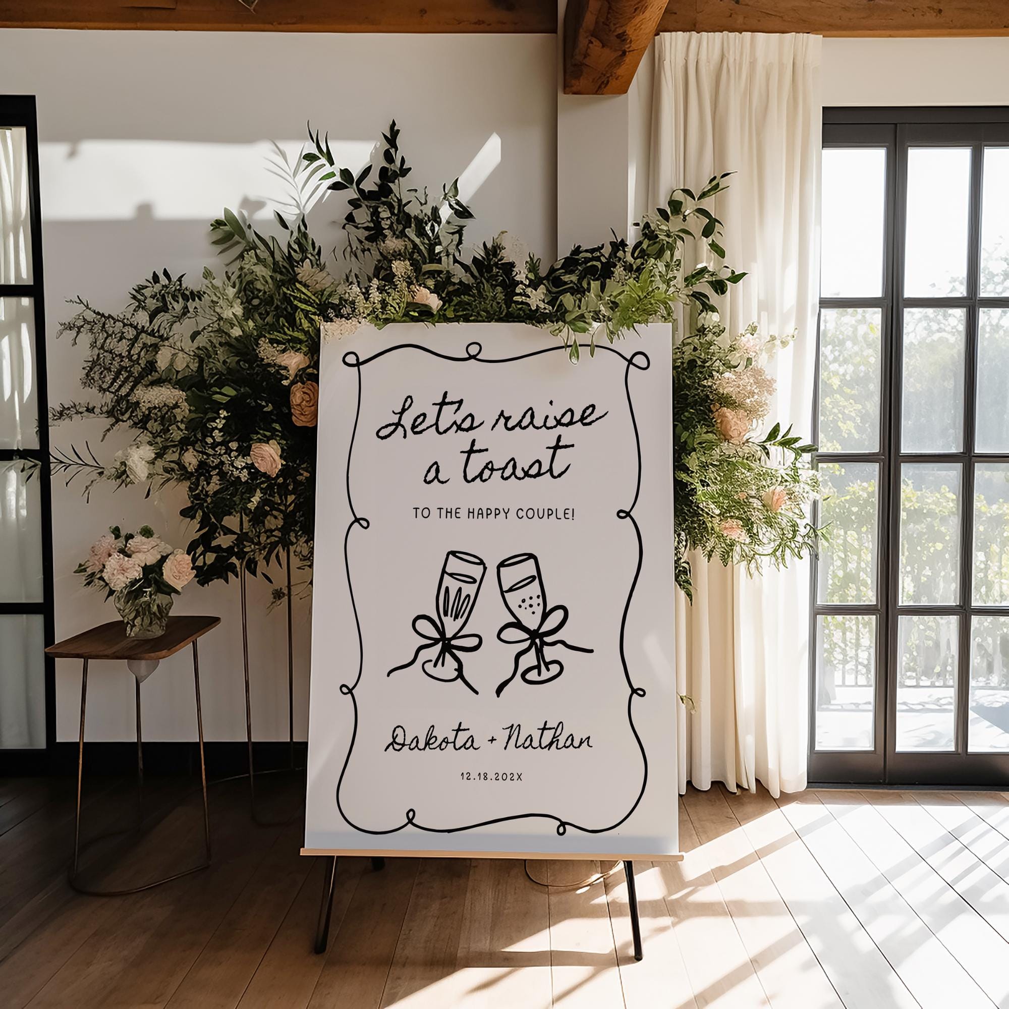 Toast Engagement Party Sign, Whimsical Engagement Party Decorations ...