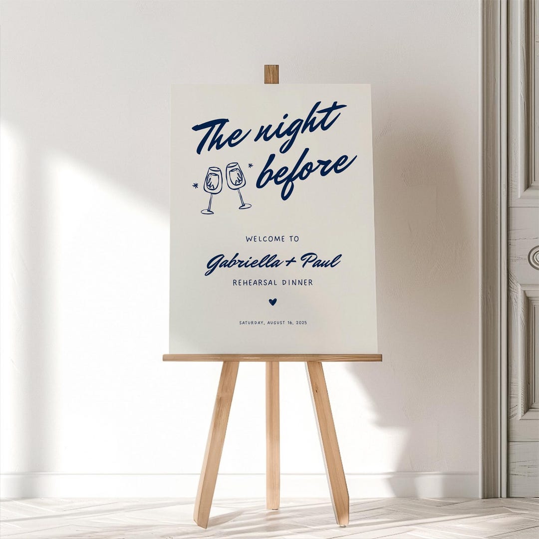 Hand Drawn Rehearsal Dinner Sign Template, the Night Before Sign ...