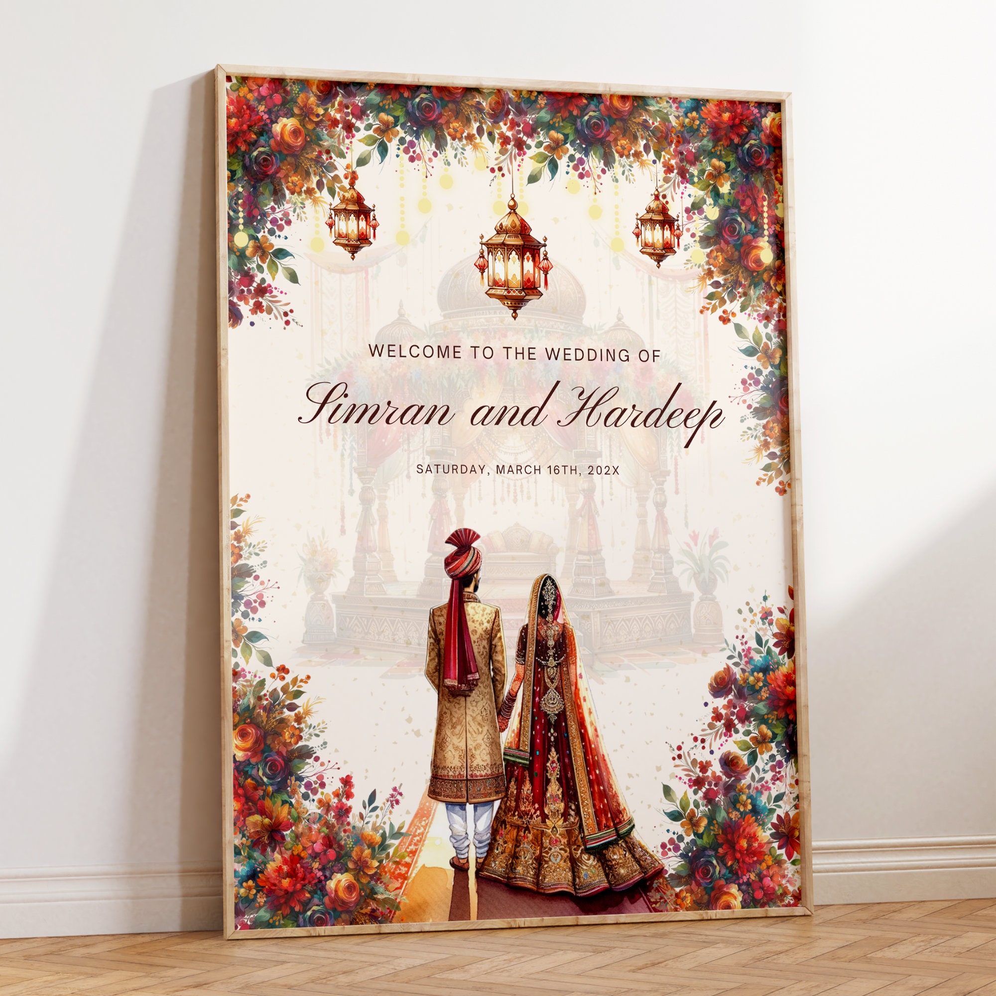 Indian Wedding Welcome Sign Template, Indian Wedding Sign, Indian ...