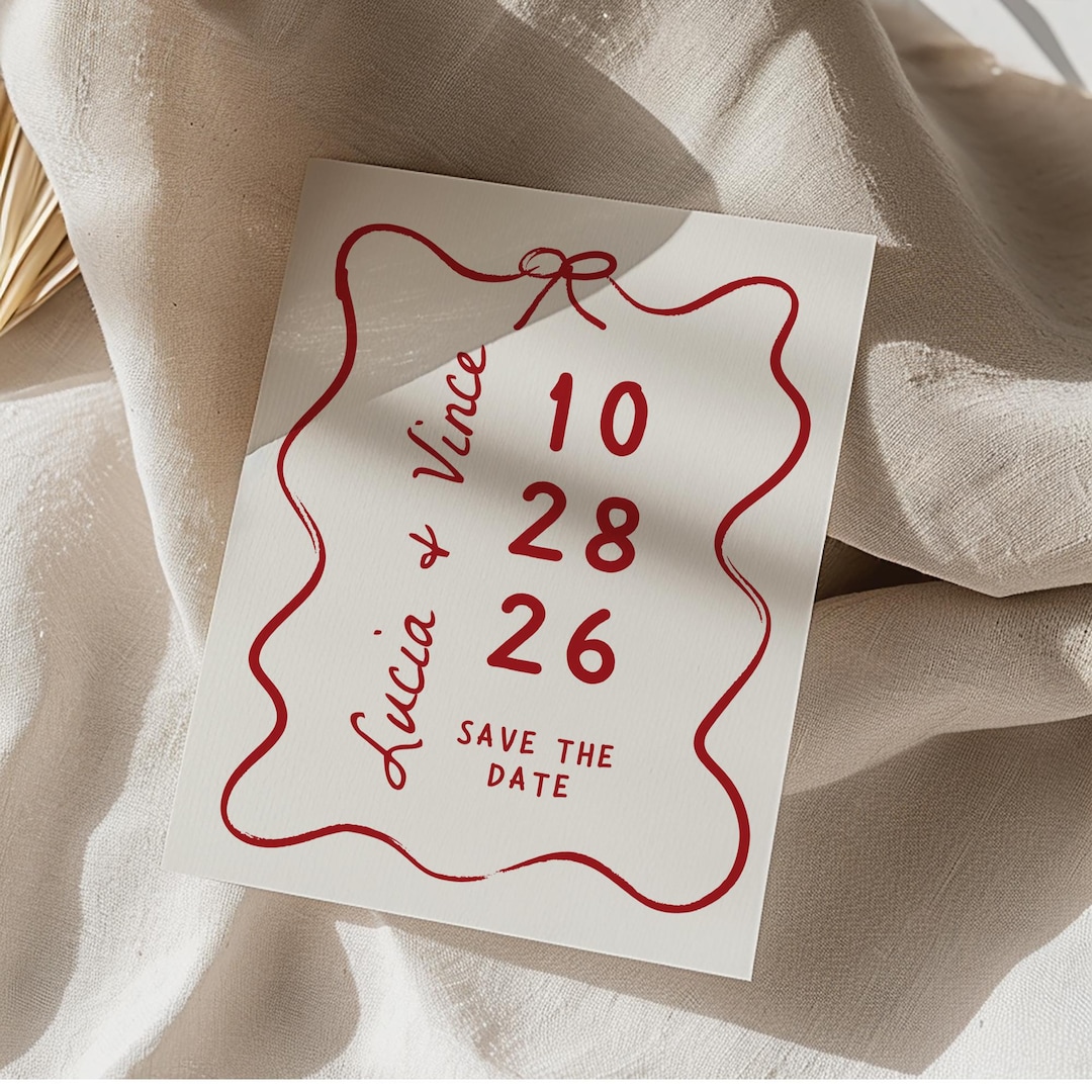 Save the Date Template, Italian Wedding Announcement, Hand Drawn ...