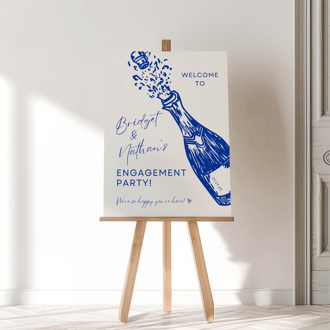 Champagne Engagement Party Sign, Engagement Party Decorations ...