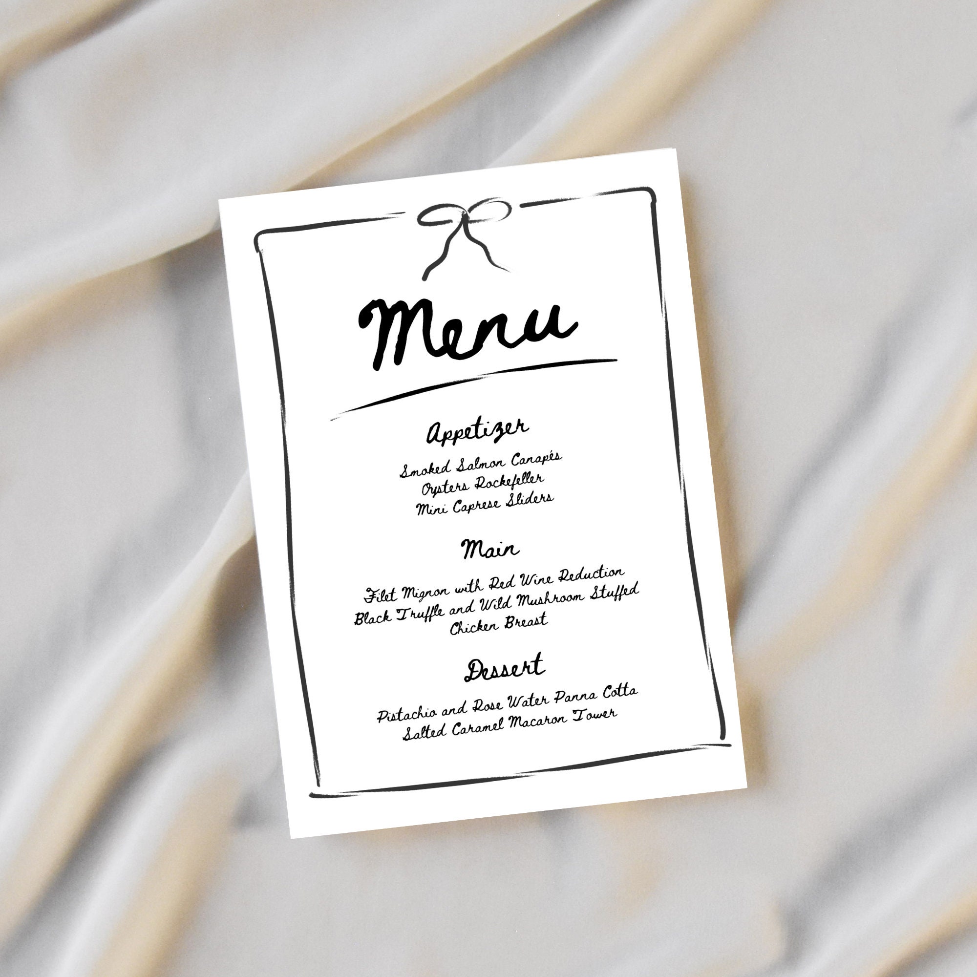 Rehearsal Dinner Menu, Buffet Menu Template, Food Menu Template, Bar ...