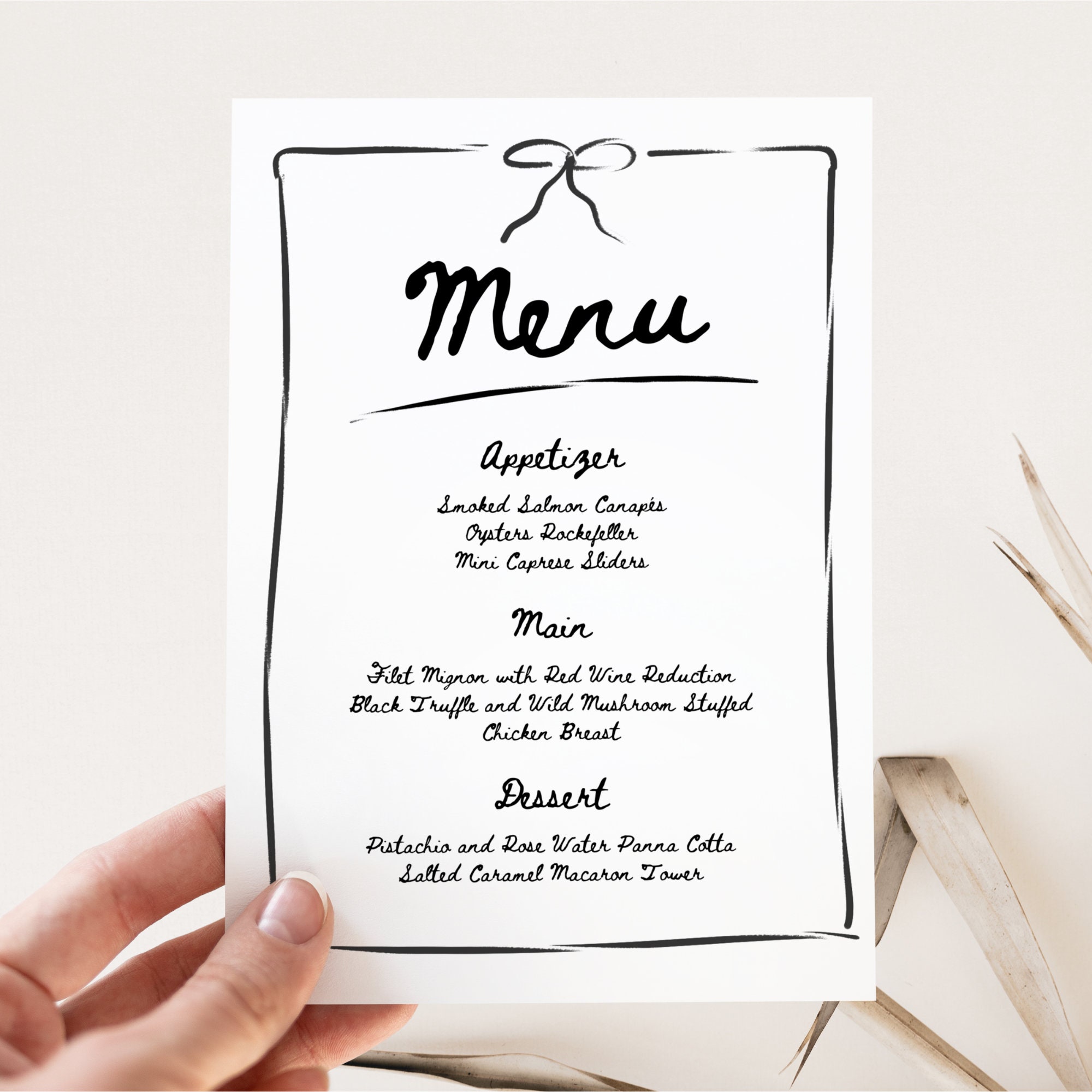 Rehearsal Dinner Menu, Buffet Menu Template, Food Menu Template, Bar ...