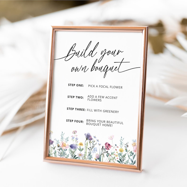 Wildflower Build Your Own Bouquet Sign, Canva Template (digital ...