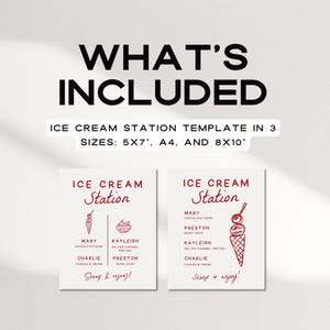 Ice Cream Station Sign Template, Editable That's Amore Wedding Table ...