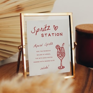 That's Amore Aperol Spritz Station Sign Template, Wavy Wedding Table ...