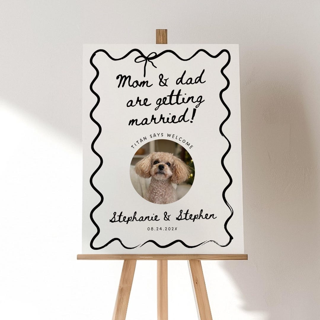Pet Wedding Welcome Sign Template, Dog/cat Photo (editable, Digital ...