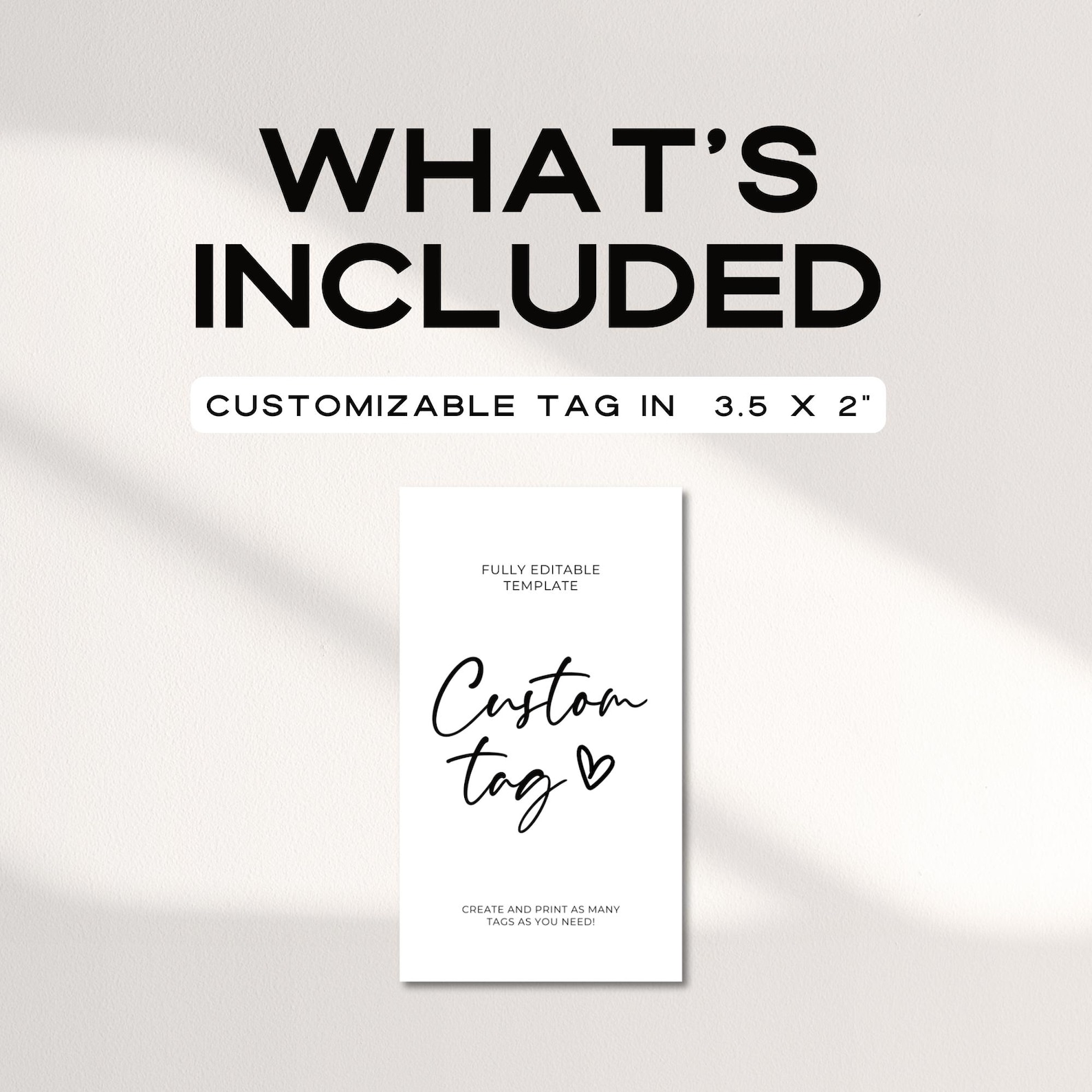 Editable Gift Tag Template, Minimalist Wedding Favor (digital Download ...
