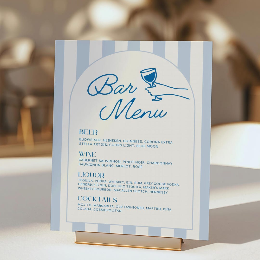 Last Toast Bar Menu Sign Template, Editable Wedding Bar Sign, Coastal ...