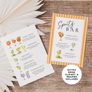 Aperol Spritz Bar Sign Canva Template Editable, Hugo Spritz Cocktail ...