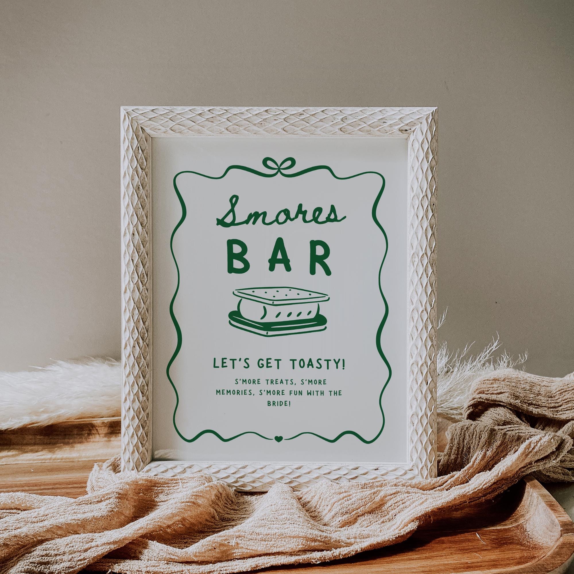 Camp Bachelorette Smores Bar Sign Template, Editable Camp Bachelorette ...