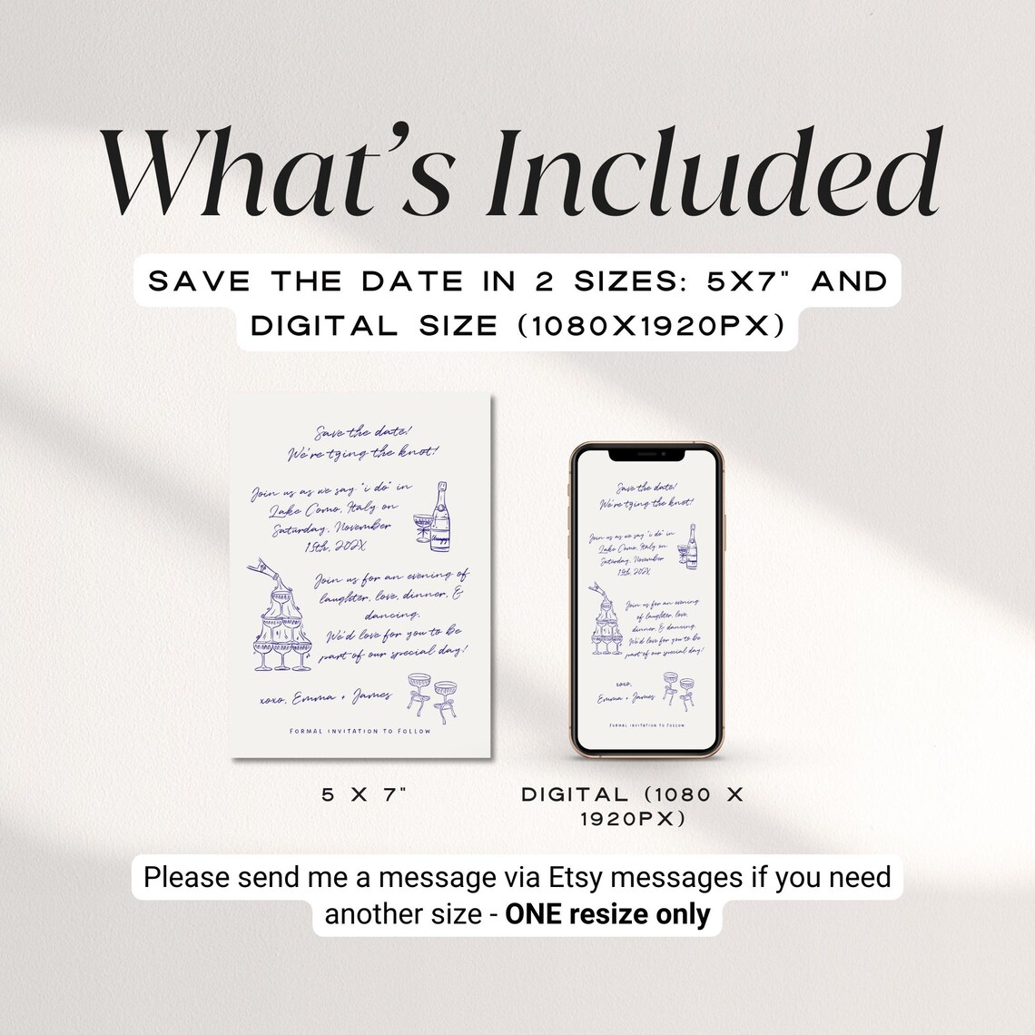 Handwritten Save the Date Template, Handwritten Invite, Modern Wedding ...