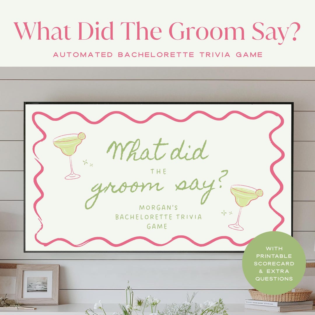 What Did the Groom Say Bachelorette Trivia Game, Bach Drinking Game ...