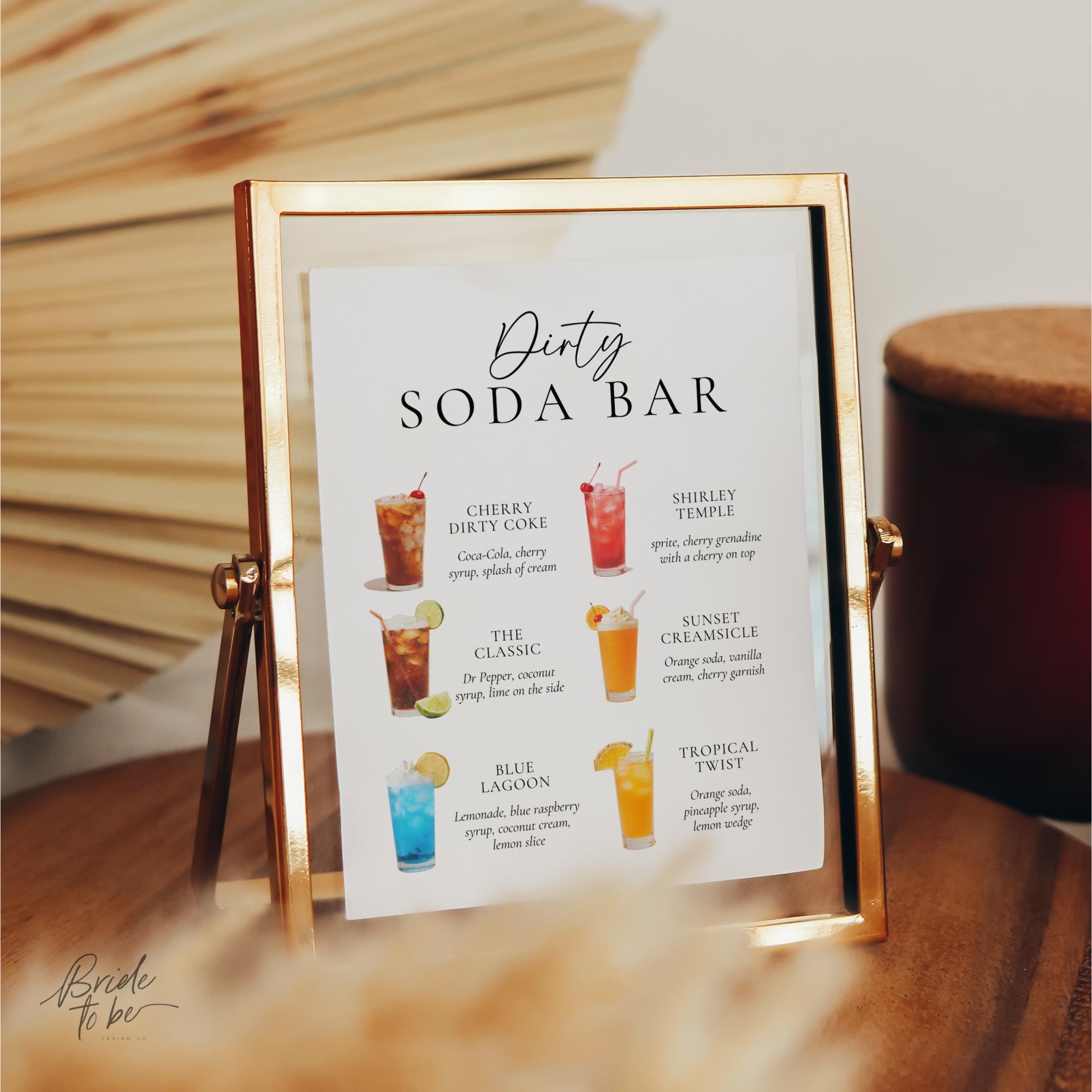 Dirty Soda Bar Menu Sign Template, Editable Dirty Soda Bar Sign, Soda ...