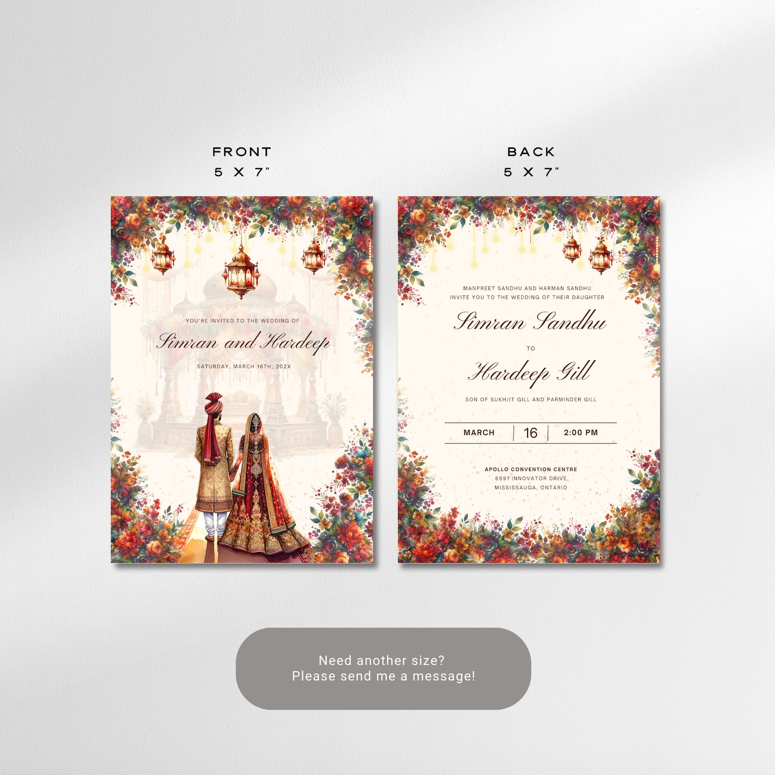 Elegant Indian Wedding Invitation, Indian Wedding Invite, Wedding ...