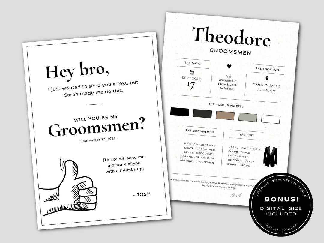Groomsmen Proposal Card Will You Be My Groomsmen Card - Etsy