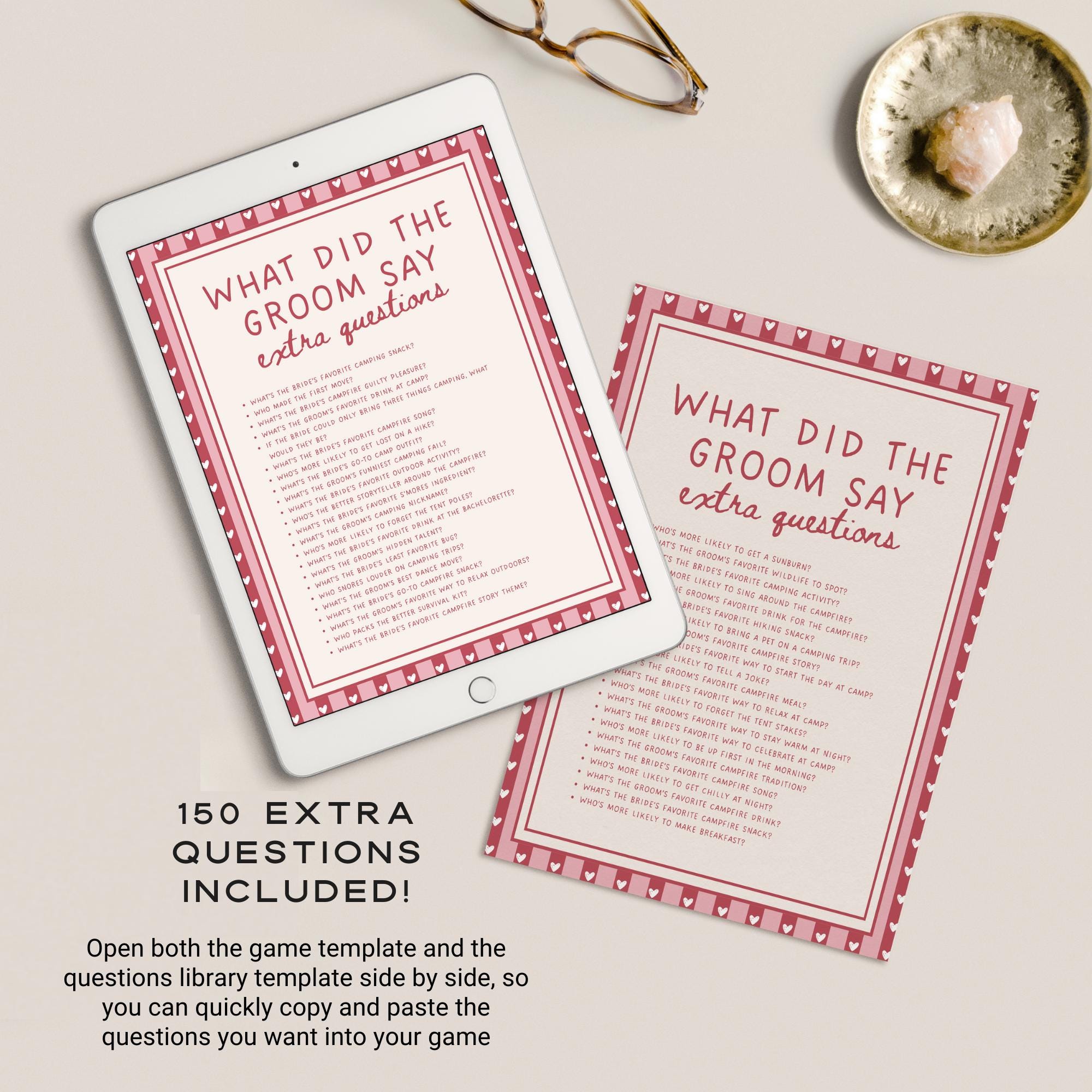 What Did the Groom Say Bachelorette Trivia Game, Bach Drinking Game ...