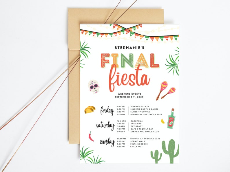 Final Fiesta Bachelorette Party Fiesta Bachelorette Party - Etsy