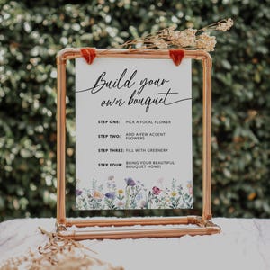 Wildflower Build Your Own Bouquet Sign, Canva Template (digital ...
