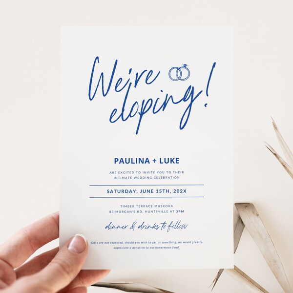 Elopement Reception Invitation - Etsy