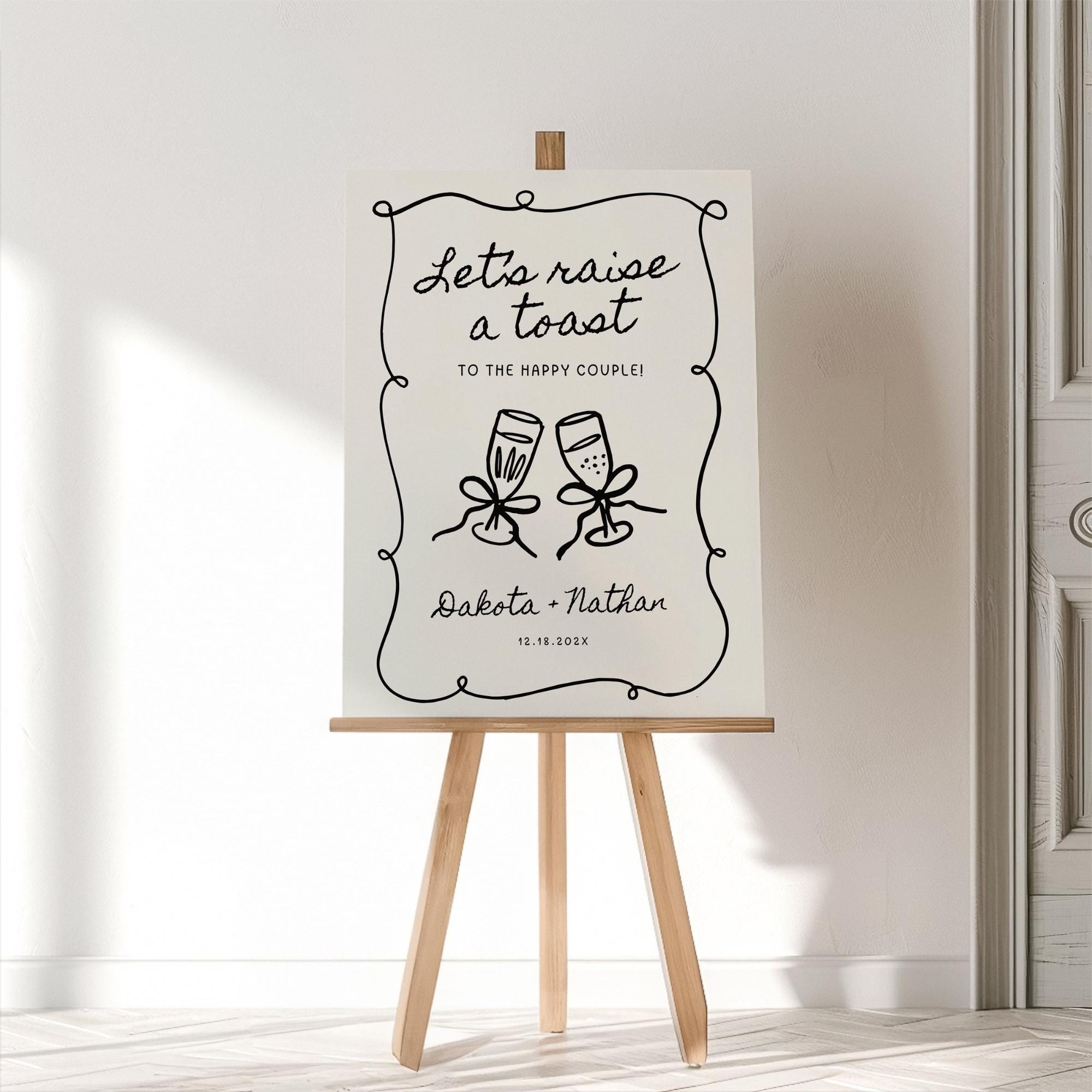 Toast Engagement Party Sign, Whimsical Engagement Party Decorations ...