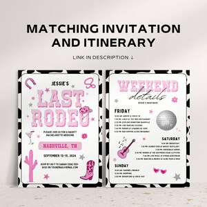 Pink Last Rodeo Bachelorette Party Welcome Sign, Bachelorette Decor ...