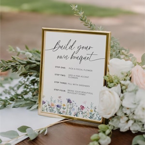 Wildflower Build Your Own Bouquet Sign, Canva Template (digital ...