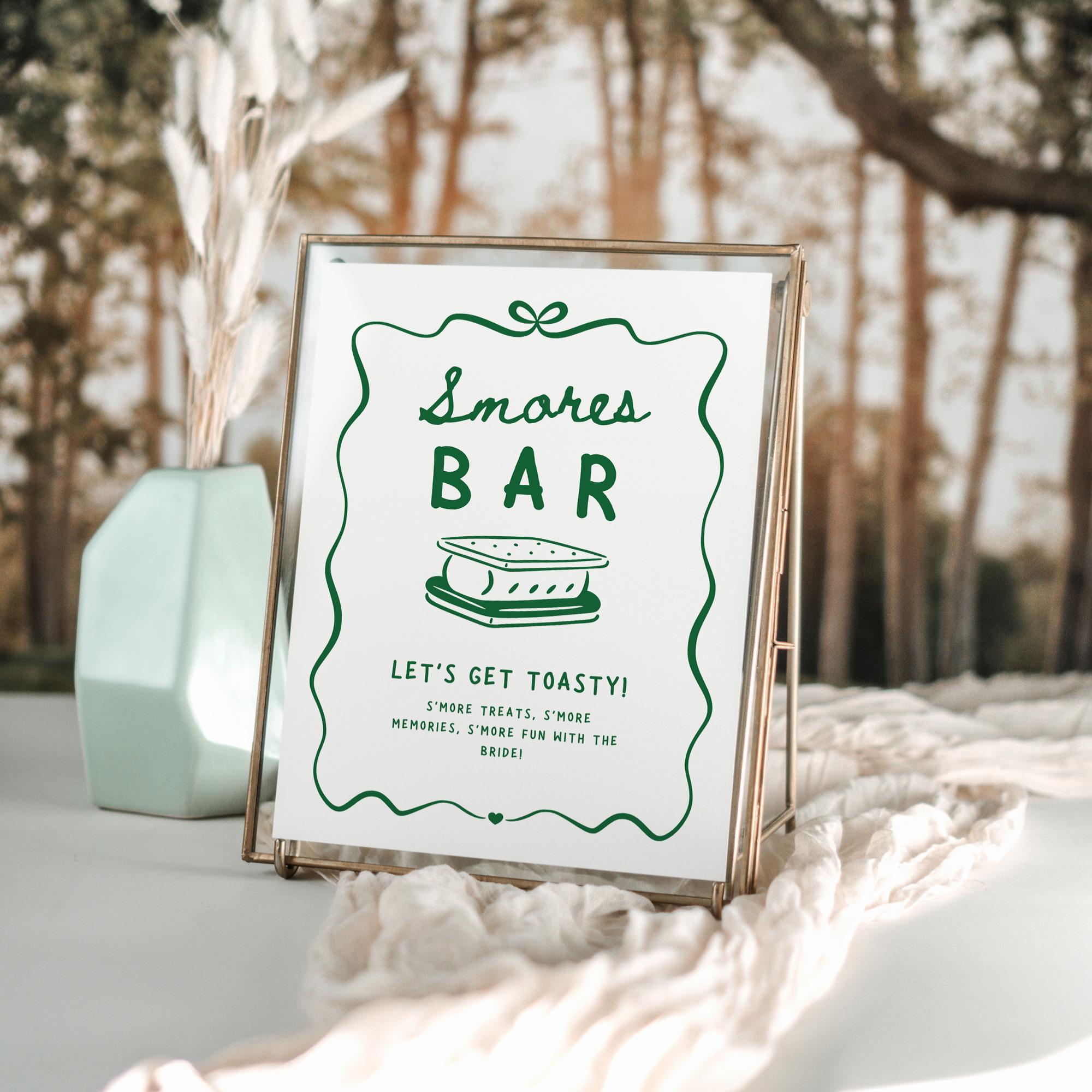 Camp Bachelorette Smores Bar Sign Template, Editable Camp Bachelorette ...