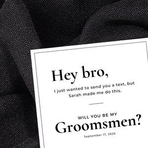 Groomsmen Proposal Card, Wedding Details Canva Template (digital ...