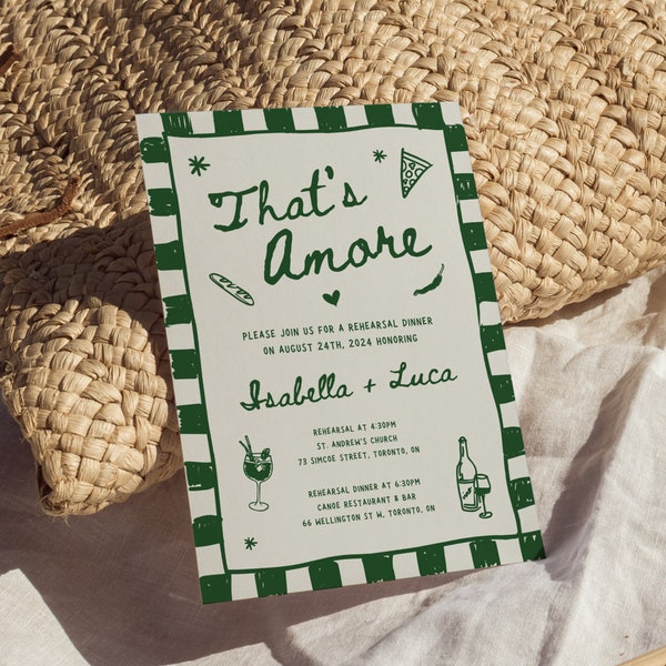 Italian Dinner Invitation Template - Etsy