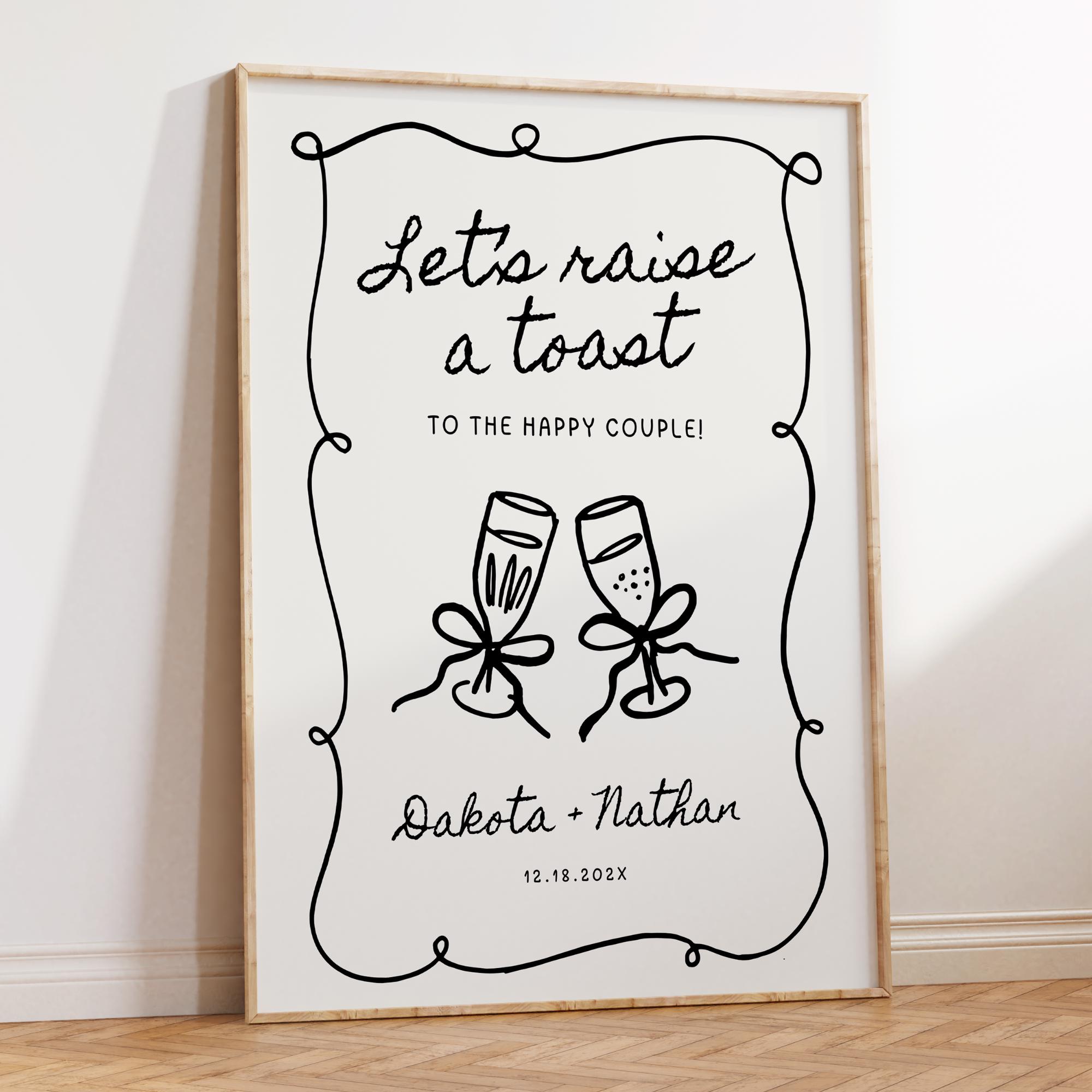 Toast Engagement Party Sign, Whimsical Engagement Party Decorations ...