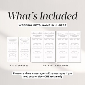 Minimalist Place Your Bets Game, Wedding Reception Game, Fully Editable ...