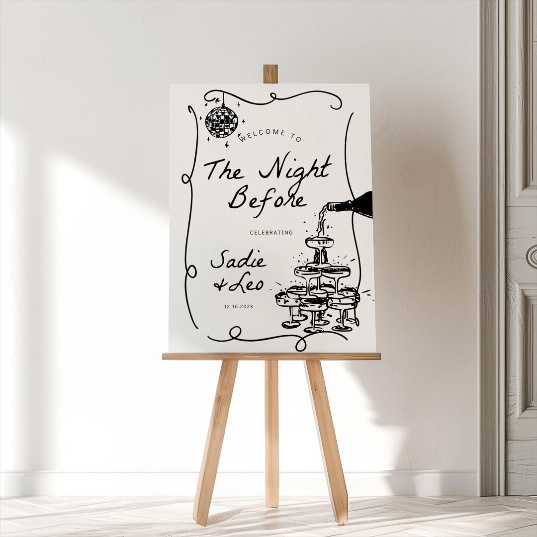 The Night Before Rehearsal Dinner Sign, Champagne Rehearsal Dinner ...