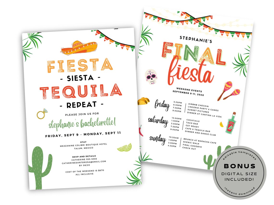 Final Fiesta Bachelorette Party Fiesta Bachelorette Party - Etsy