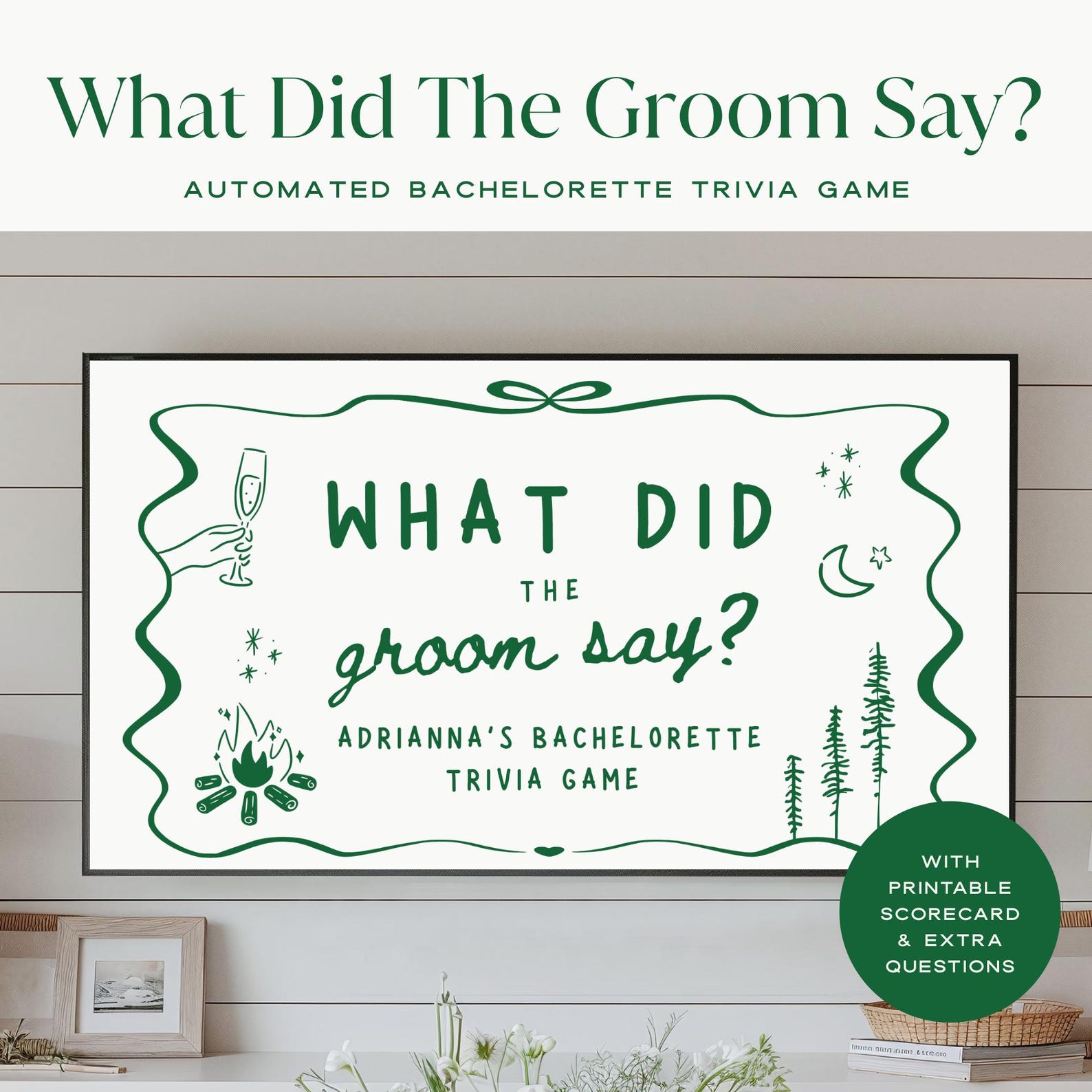 What Did the Groom Say Bachelorette Trivia Game, Bach Drinking Game ...