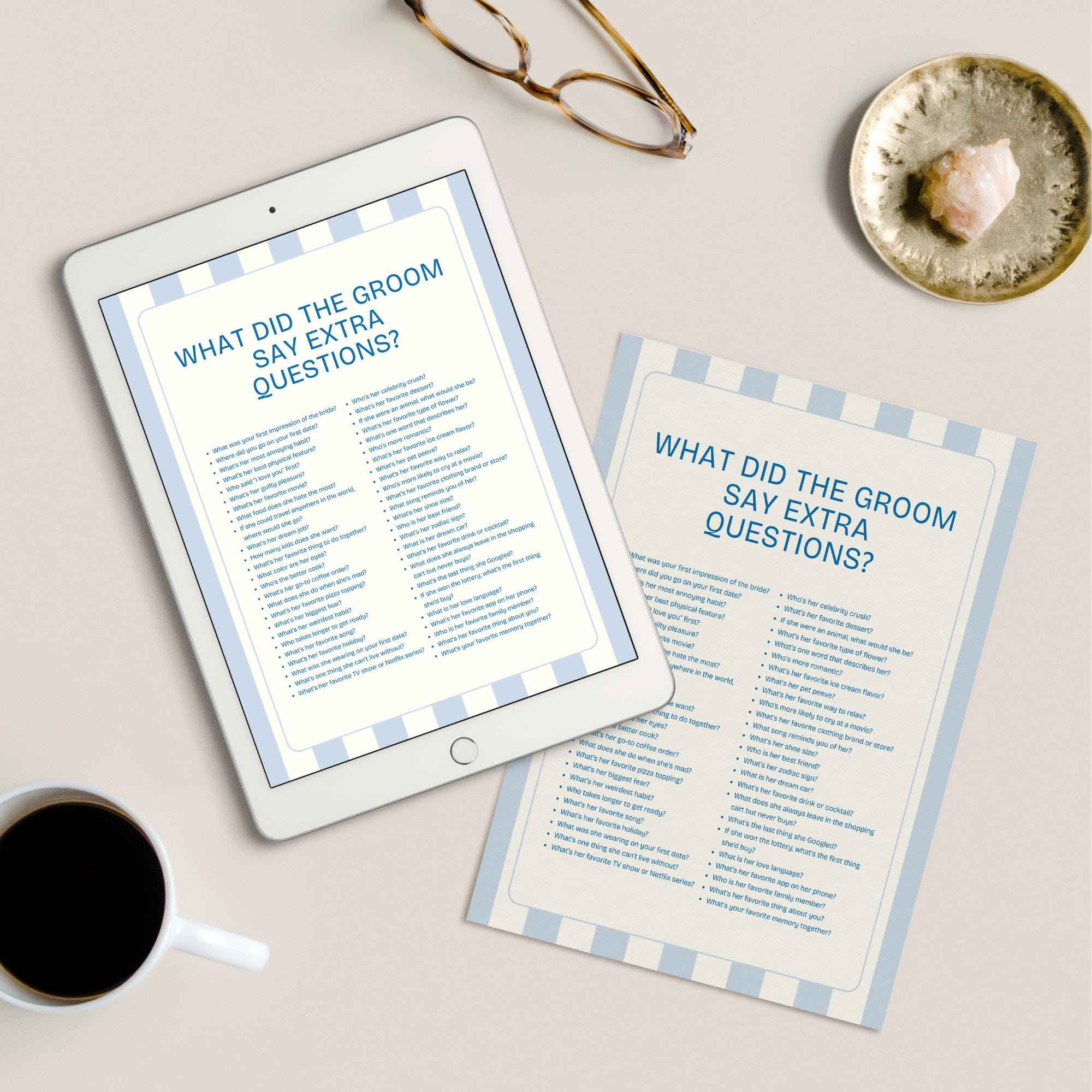 What Did the Groom Say Bachelorette Trivia Game, Bach Drinking Game ...