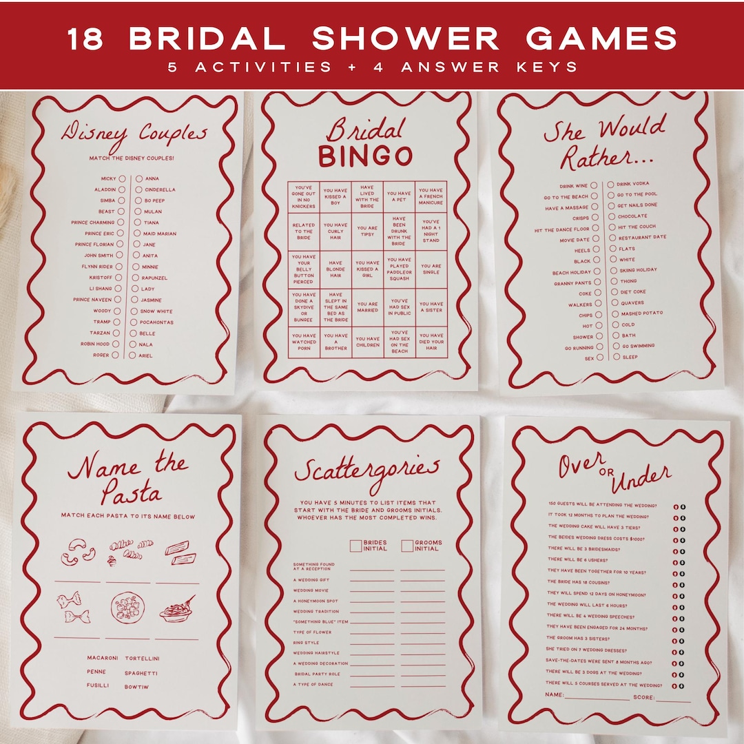 That's Amore Bridal Shower Games Template, Italian Theme Wedding Shower ...