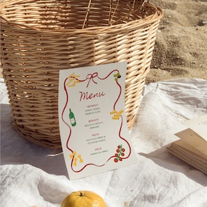 Italian Pasta Engagement Party Menu, Menu Template, Wedding Menu ...