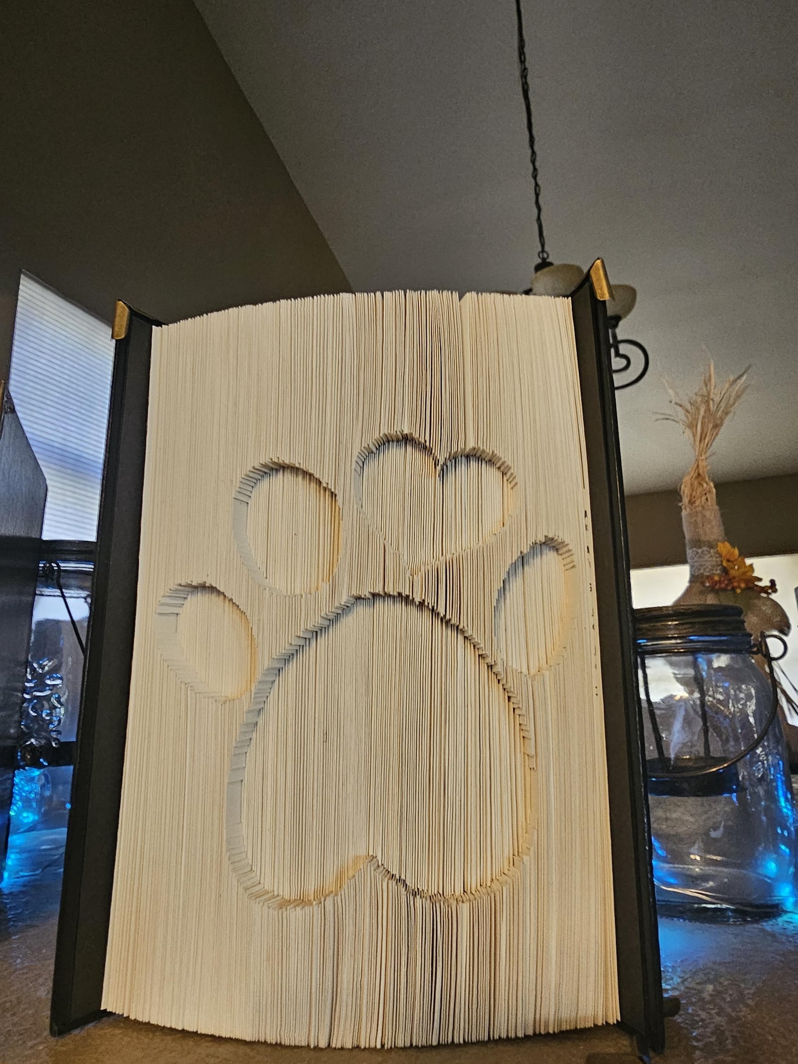 Paw Print Folded Book Art – Handmade Pet Lover Gift | Custom Book ...