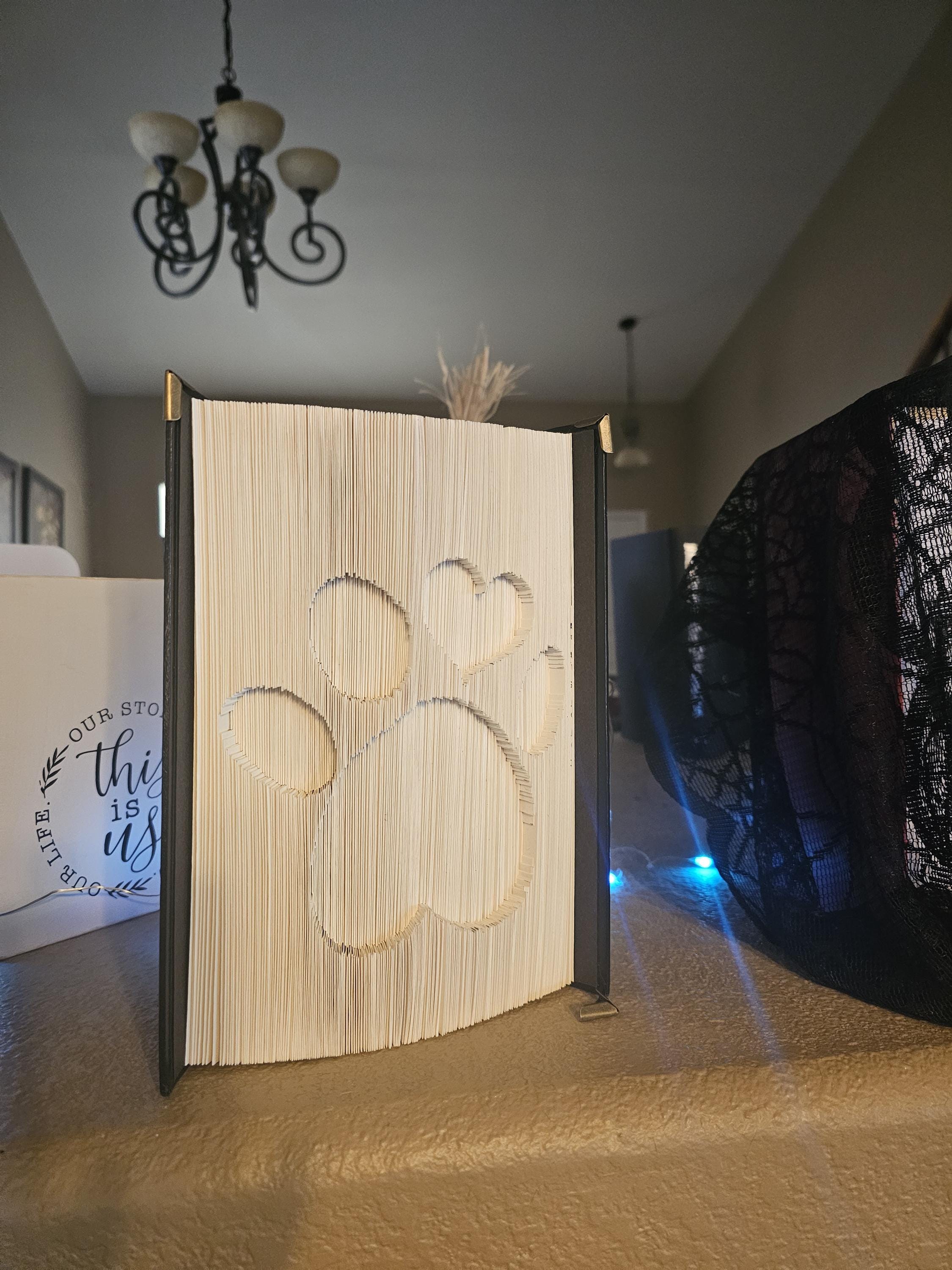 Paw Print Folded Book Art – Handmade Pet Lover Gift | Custom Book ...